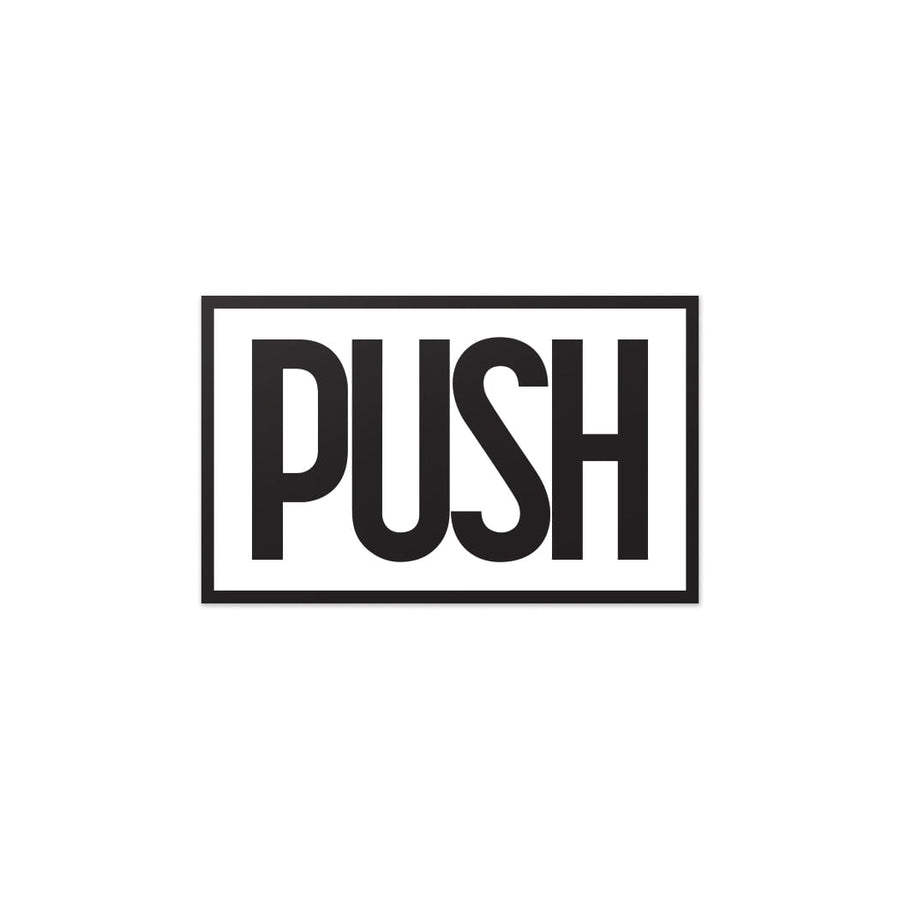 PUSH Black and White Logo Vinyl Sticker – Black Maple Trading Co.